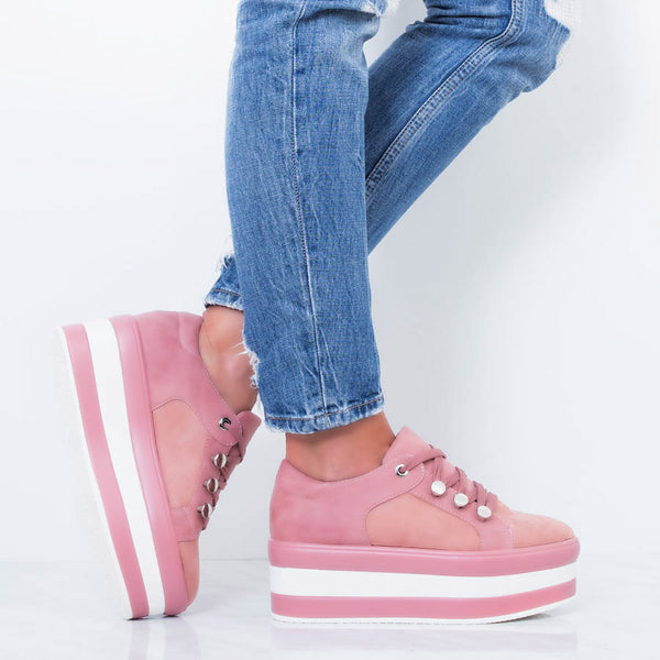 Pantofi sport cu platforma Arisona roz 109.99 lei | Boutique Arena Romania